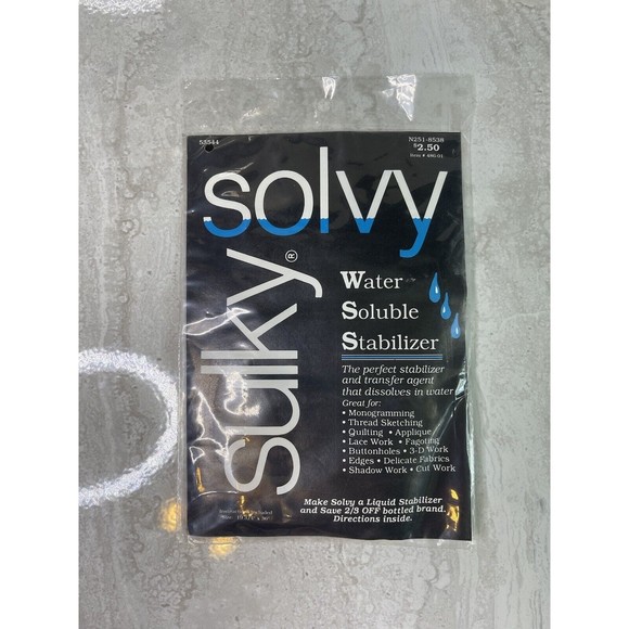 Sulky | Office | Sulky Solvy Lightweight Water Soluble Stablizer New ...